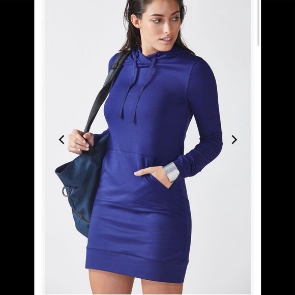 Fabletics | Dresses | Fabletics Yukon Dress With Hoodie In Ink Blue ...
